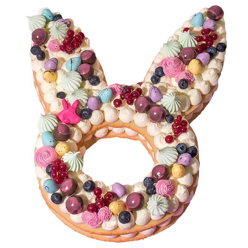 Cookie cake Заек - блат от маслени бисквити, крем маскарпоне и домашно ...
